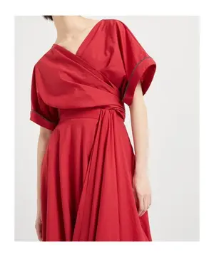 Brunello Cucinelli Draped Bubble-hem Skirt - Red