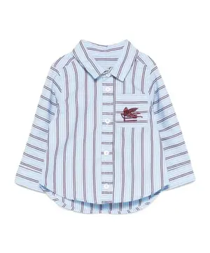 Etro Pegaso Striped Embroidered Shirt
