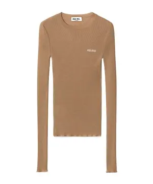 Miu Miu Ribbed Cashmere And Silk Sweater