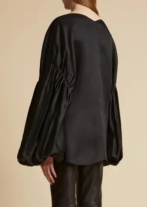 Khaite The Quico Puff-sleeved Blouse - Black