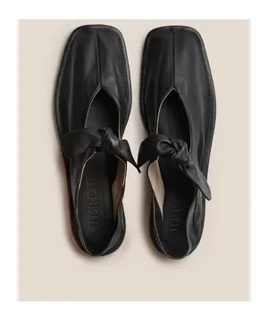 Hereu Llasada Square-toe Ballet Flats - Black
