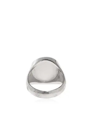Dolce & Gabbana Tone Logo Ring With Stone Detail
