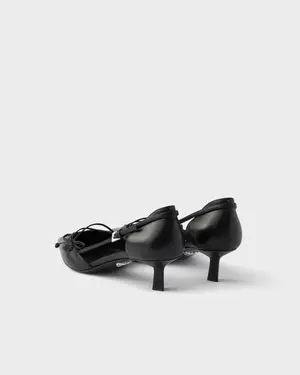 Prada Pointed Toe Strappy Pumps - Black