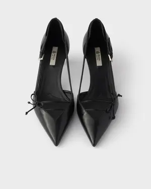 Prada Pointed Toe Strappy Pumps - Black