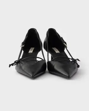 Prada Pointed Toe Strappy Pumps - Black