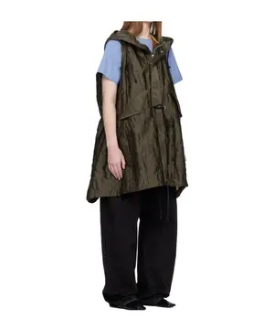 Sacai Quilted Hooded Vest - Khaki