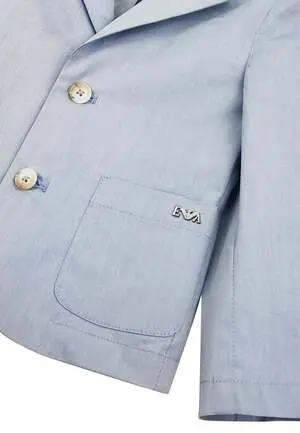 Emporio Armani Logo Single-breasted Blazer - Blue