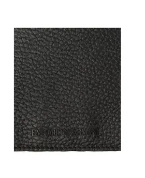 Emporio Armani Logo Detailed Bi-fold Wallet - Black