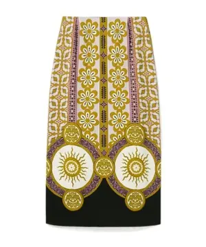 La DoubleJ Printed Pencil Skirt - Brown