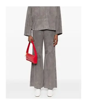 FORTE_FORTE Suede Wide Leg Trousers