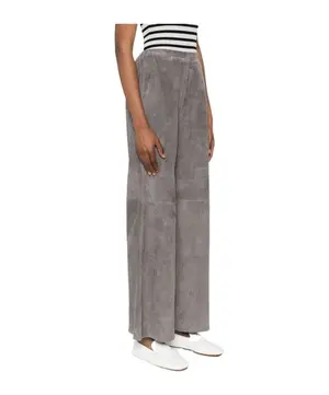 FORTE_FORTE Suede Wide Leg Trousers
