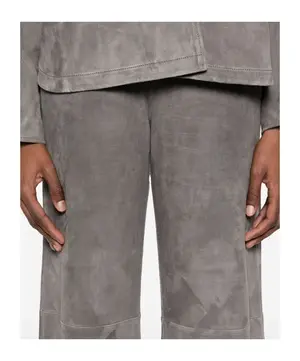 FORTE_FORTE Suede Wide Leg Trousers