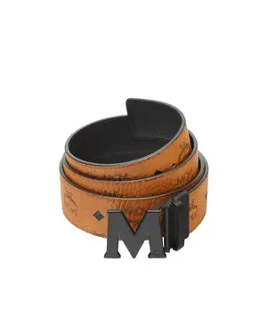 Mcm Logo Double-sided Belt - Black