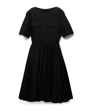 Prada Short-sleeved Boat Neck Midi Dress