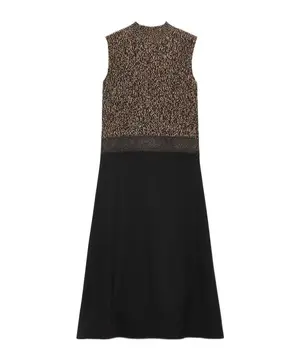 Prada Panelled Sleeveless Ribbed Knit Dress