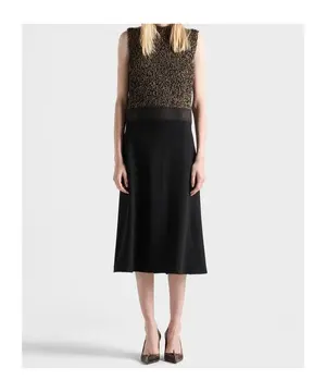 Prada Panelled Sleeveless Ribbed Knit Dress