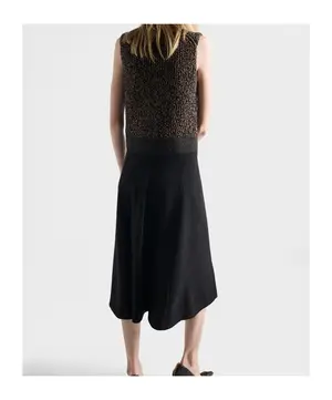 Prada Panelled Sleeveless Ribbed Knit Dress