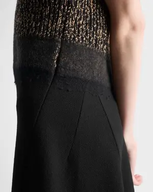 Prada Panelled Sleeveless Ribbed Knit Dress