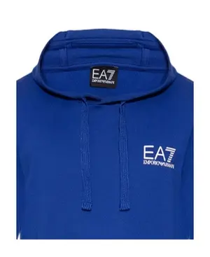 EA7 Logo Print Cotton Hoodie
