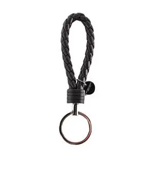 Bottega Veneta Intrecciato Woven Charm Keychain - Black