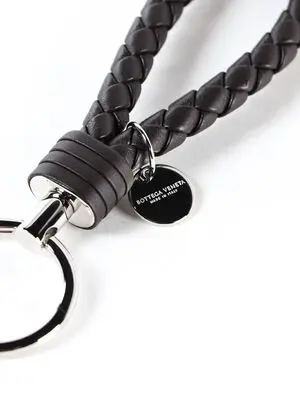 Bottega Veneta Intrecciato Woven Charm Keychain - Black