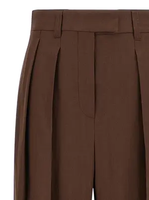 Brunello Cucinelli Pleated Mid-waist Trousers - Brown
