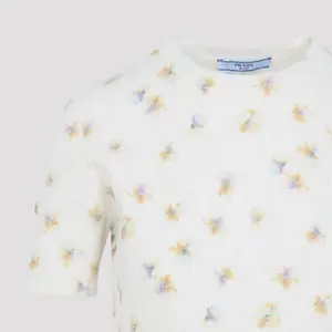 Prada Floral Print Wool Crew-neck Sweater