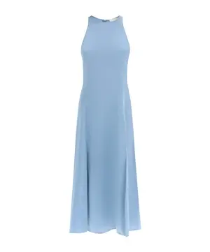 LOULOU STUDIO Satin-finish Silk Midi Dress - Blue