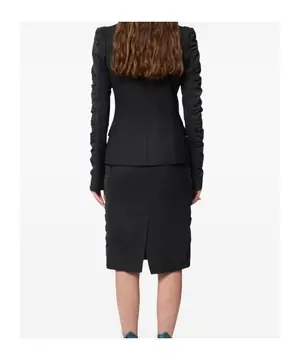 Nina Ricci Long-sleeved Pleated Suit Jacket