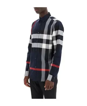 Burberry Checked Stretched Poplin Shirt