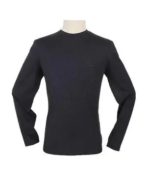 Emporio Armani Long-sleeved T-shirt With Navy Blue Round Neck