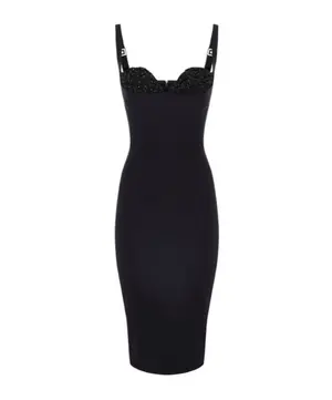 Elisabetta Franchi Embellished Lightweight Crepe Dress