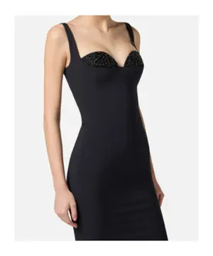 Elisabetta Franchi Embellished Lightweight Crepe Dress