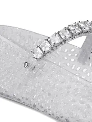 JIMMY CHOO Embellished Jelly Ballerina Flats - White