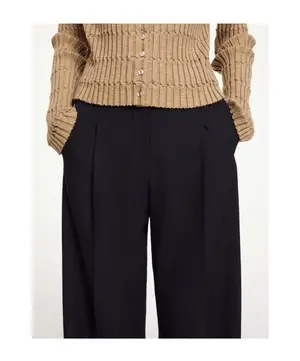 BY MALENE BIRGER Elsa Pleated Wide Leg Pants - Black