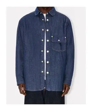 Kenzo Padded Overshirt In Japanese Denim
