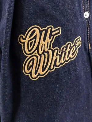 Off-White Logo Patch Denim Shorts - Black