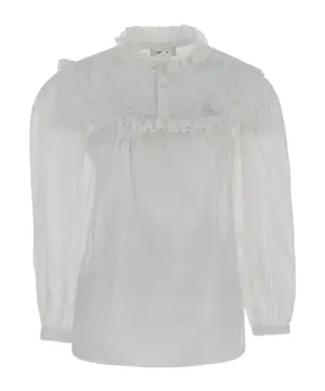 Celine Embroidered Romy Shirt In Cotton Muslin