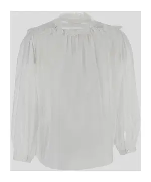 Celine Embroidered Romy Shirt In Cotton Muslin
