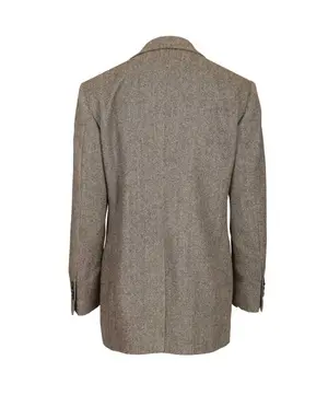Tagliatore V-neck Double-breasted Herringbone Blazer
