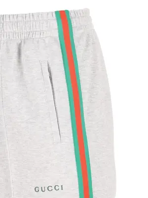 Gucci Web Detailed Logo Embroidered Trousers