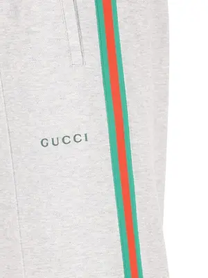 Gucci Web Detailed Logo Embroidered Trousers