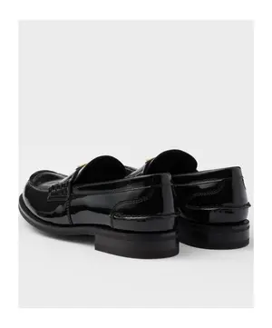 Prada Brushed Leather Loafers - Black