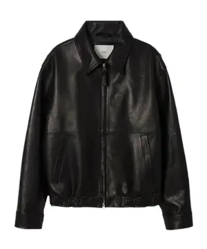 DUNST Classic Collar Leather Jacket - Black