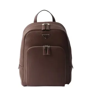Prada Triangle-logo Zipped Backpack - Ochre