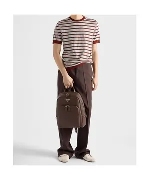 Prada Triangle-logo Zipped Backpack - Ochre