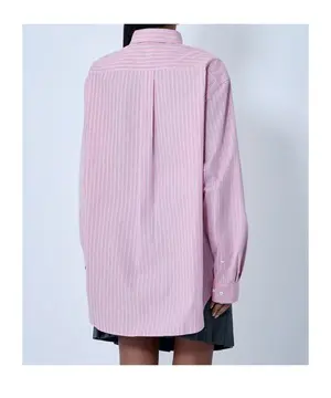 Miu Miu Striped Embroidered Logo Shirt