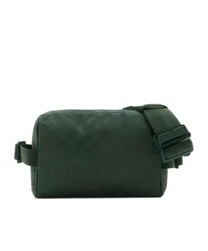 Burberry Check-jacquard Zipped Belt Bag - Green