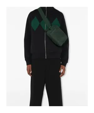 Burberry Check-jacquard Zipped Belt Bag - Green