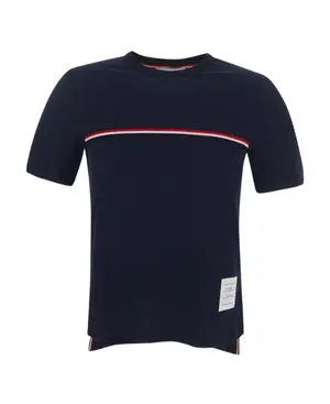 Thom Browne Rwb Striped Crewneck T-shirt - Blue